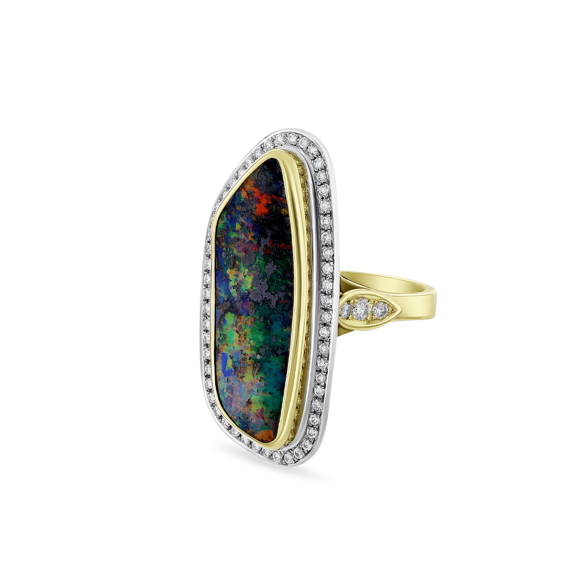 The Galaxy Ring | Boulder Opal Ring | 18ct Gold – Catherine Best