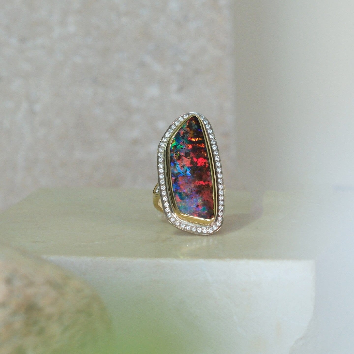 The Galaxy Ring | Boulder Opal Ring | 18ct Gold – Catherine Best